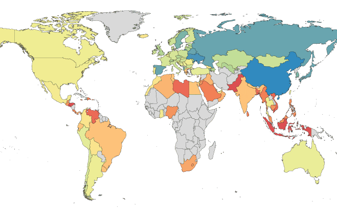 Study Reveals Least and Most Active Countries